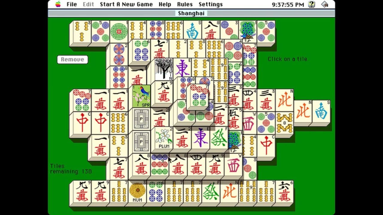 Macintosh Game: Shanghai (1989 Activision) Version v2.01 - YouTube