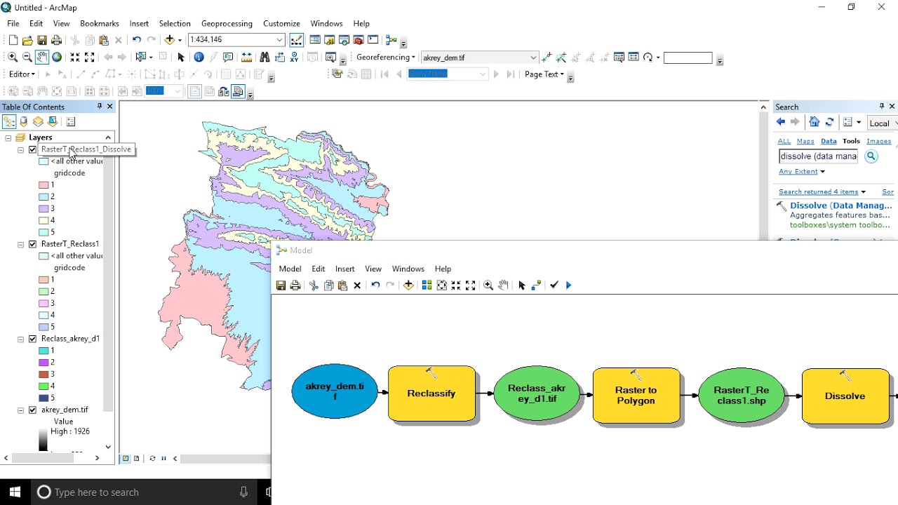 ARC GIS 10.5 Derive 5 types of relief from Digital elevation model (Dem ...
