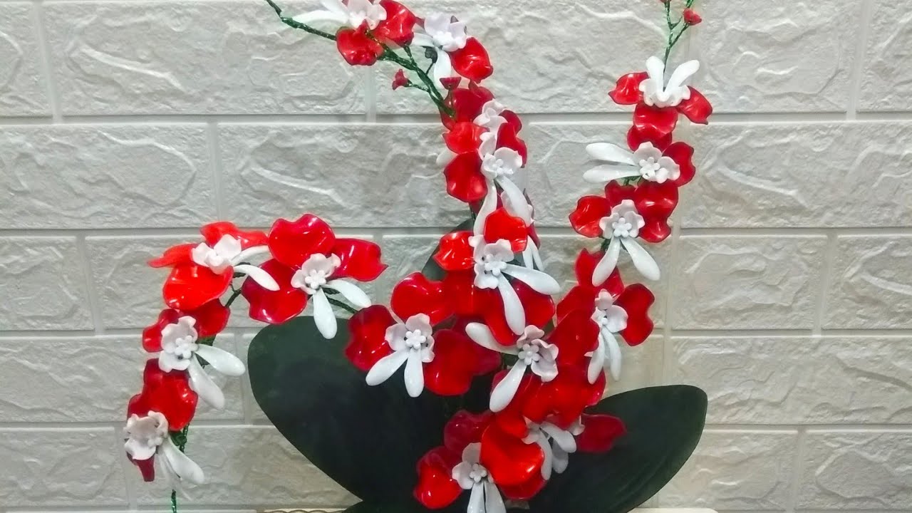 Tutorial membuat Bunga Akrilik Anggrek Merah - YouTube