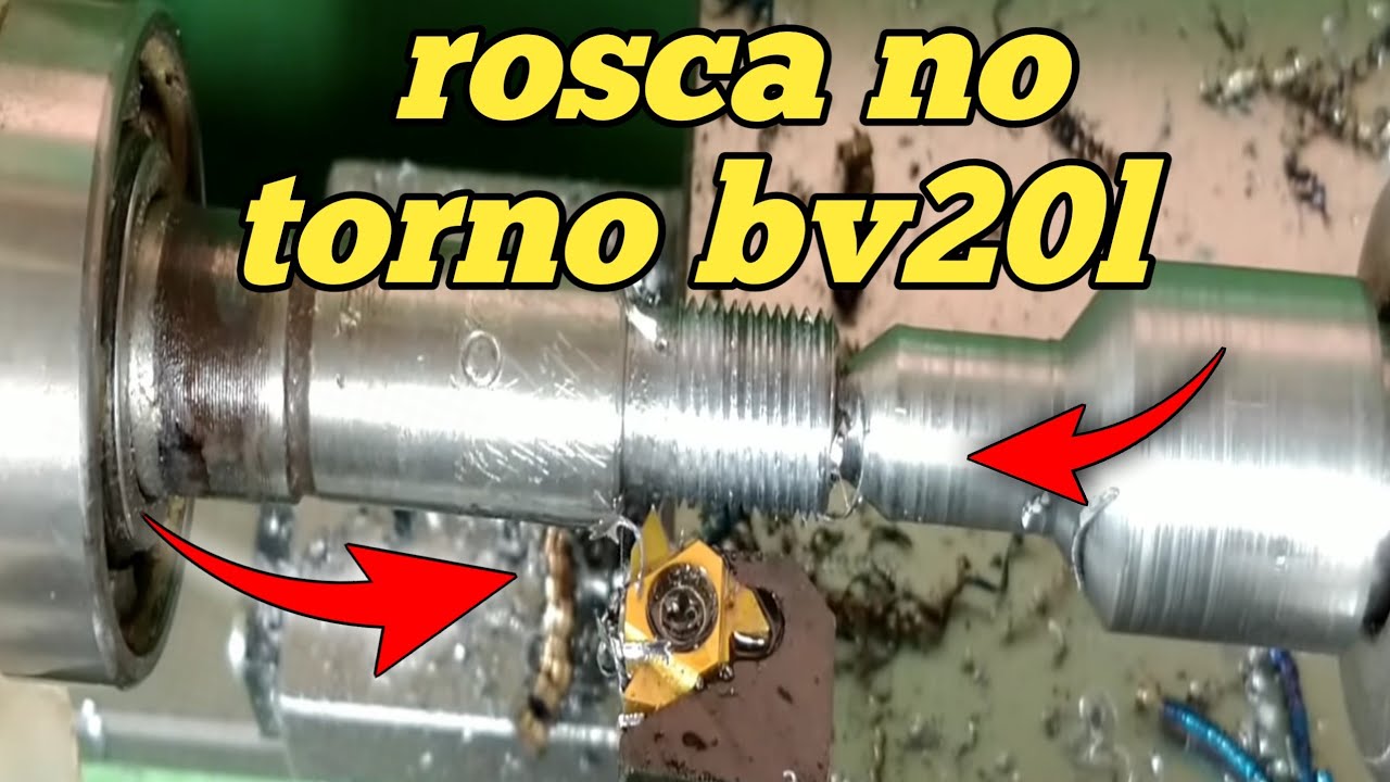 Máquina de fazer rosca em polegada 1/2 20 ffp no torno mecânico de ...