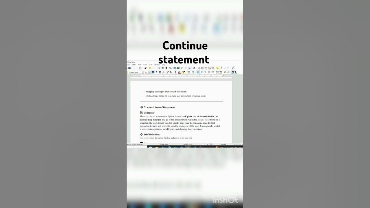 Continue Statement In Python Pythonprogramming Pythontutorial Python Learnpython Youtube