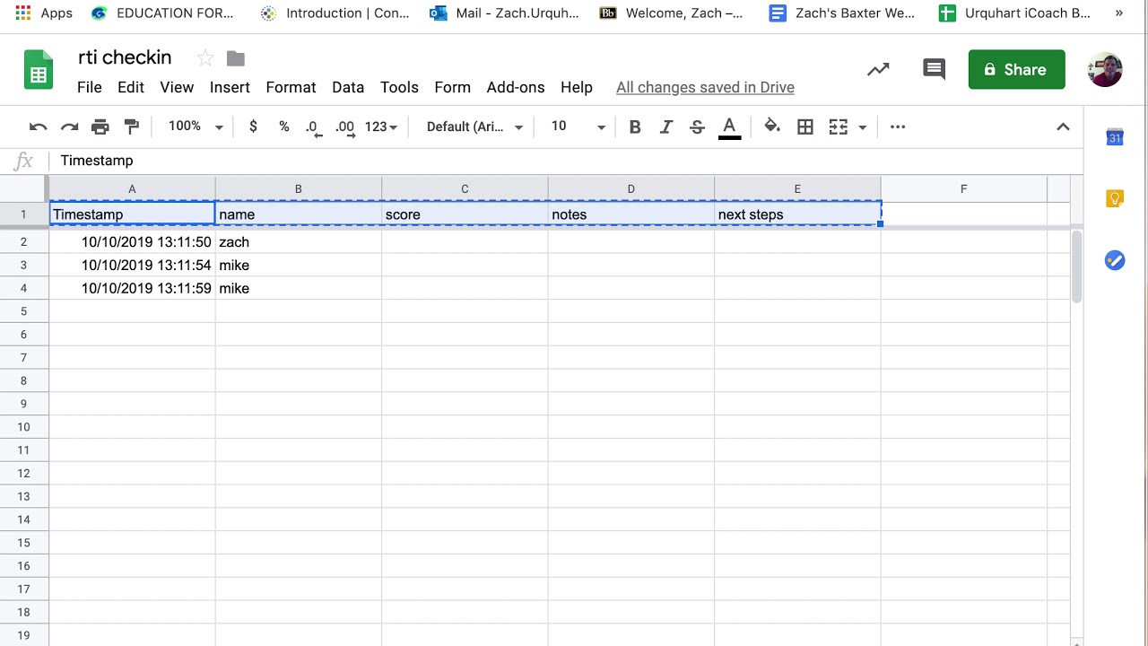 Making Separate Tabs for Each Student in a Data Sheet - YouTube