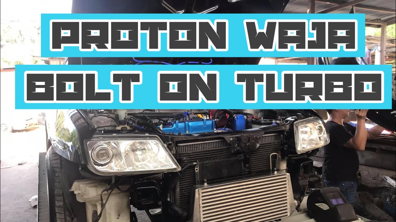 Proton waja 4G18 mmc 1.6 bolt on turbo - YouTube