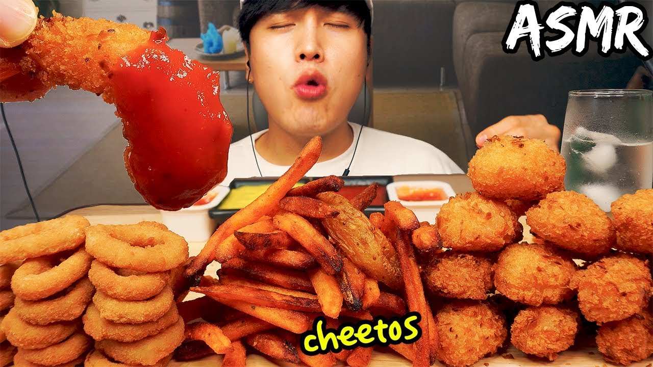 ASMR cheetos french fries, onion ring Mukbang EATING SOUNDS - YouTube