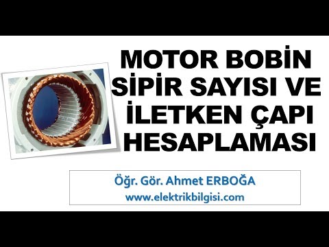 Asenkron motor bobin sipir sayısı ve iletken çapı hesaplaması
