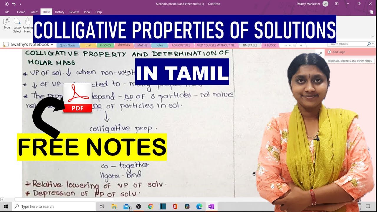 Colligative Properties Of Solutions | In Tamil | Class 12 | Solutions ...