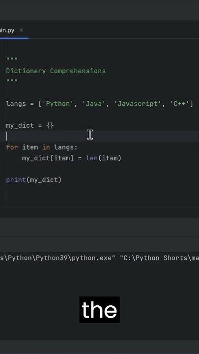 Dictionary Comprehensions in Python | #pythonshorts - YouTube