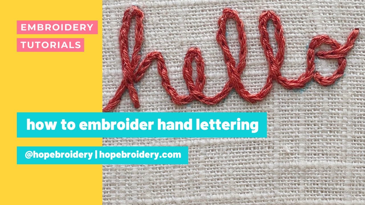 Chain Stitch Embroidery Lettering