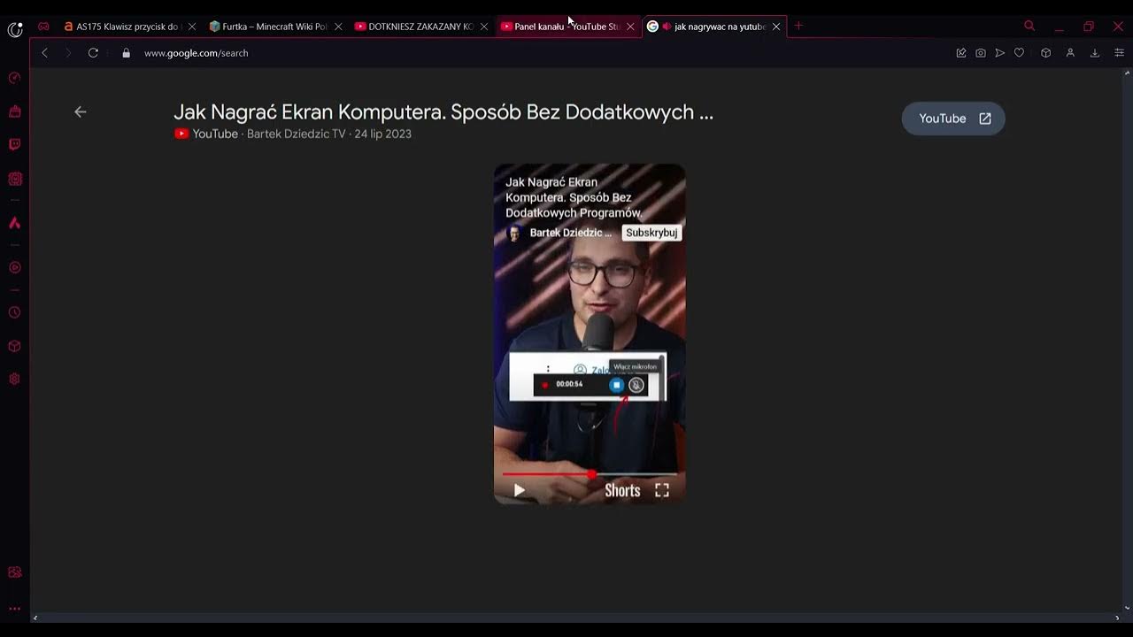 jak nagrywac na yutube na kompie Szukaj w Google – Opera 2025 01 19 15 21 57 - YouTube