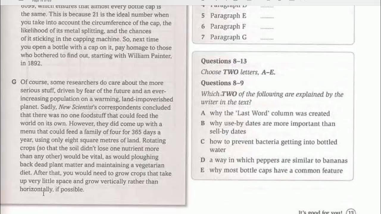 LIVE - IELTS - Reading section 2 - What do you know about the food you ...