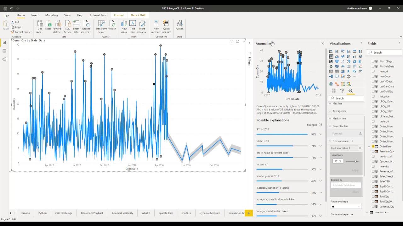 Power BI Quick Tip: Anomaly Detection in Line Charts - YouTube