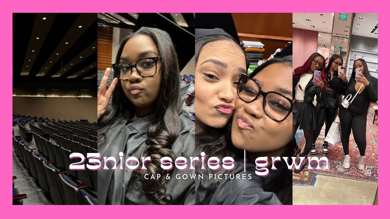 GRWM/VLOG for cap & gown pics | 23nior series: episode 01 - YouTube