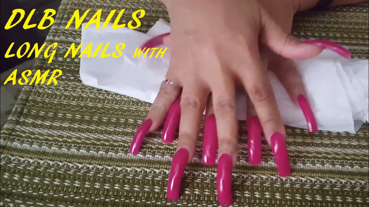DLB Nails - LONG NAILS - ASMR - Rubbing Paper with Violet Long Nails ...