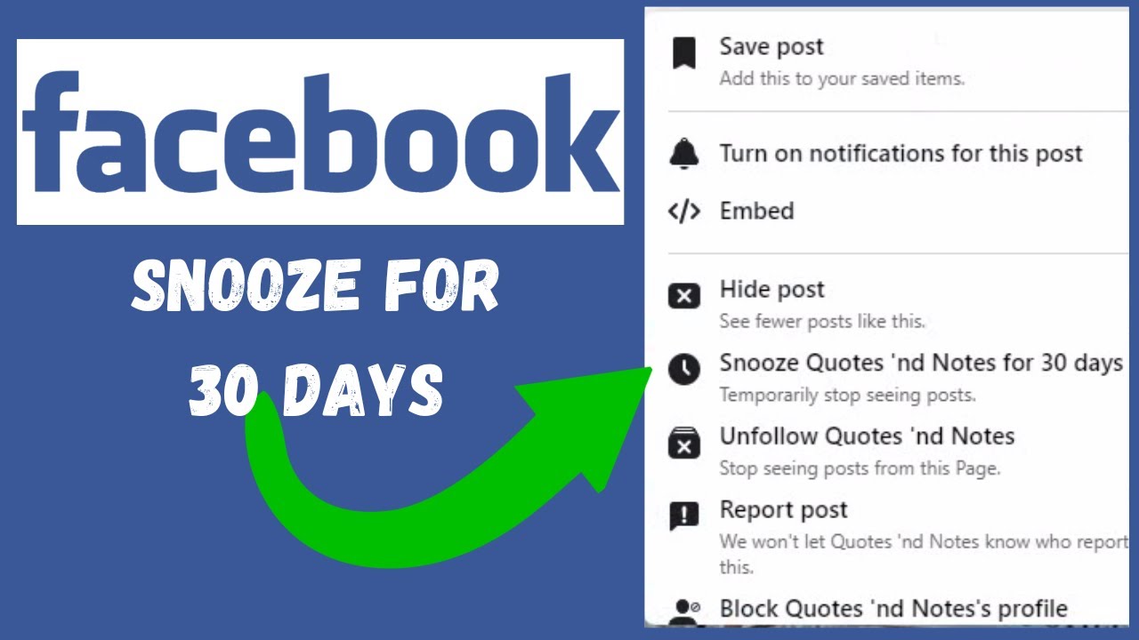 How to Snooze Facebook Page for 30 Days (2024) - YouTube
