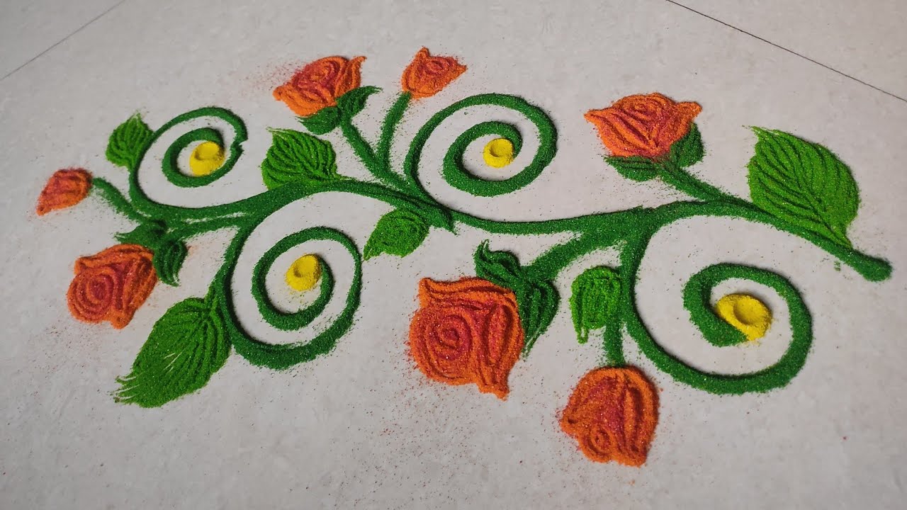 Small Easy WELCOME border rangoli🌸🌸Part 5 #rangoli #art #welcomerangoli ...