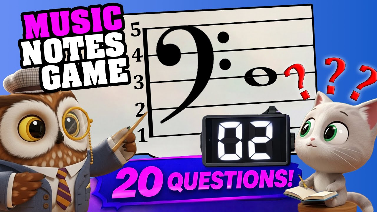 Music Notes Quiz Game on the Bass (Fa or F) Clef (20 Questions) - YouTube