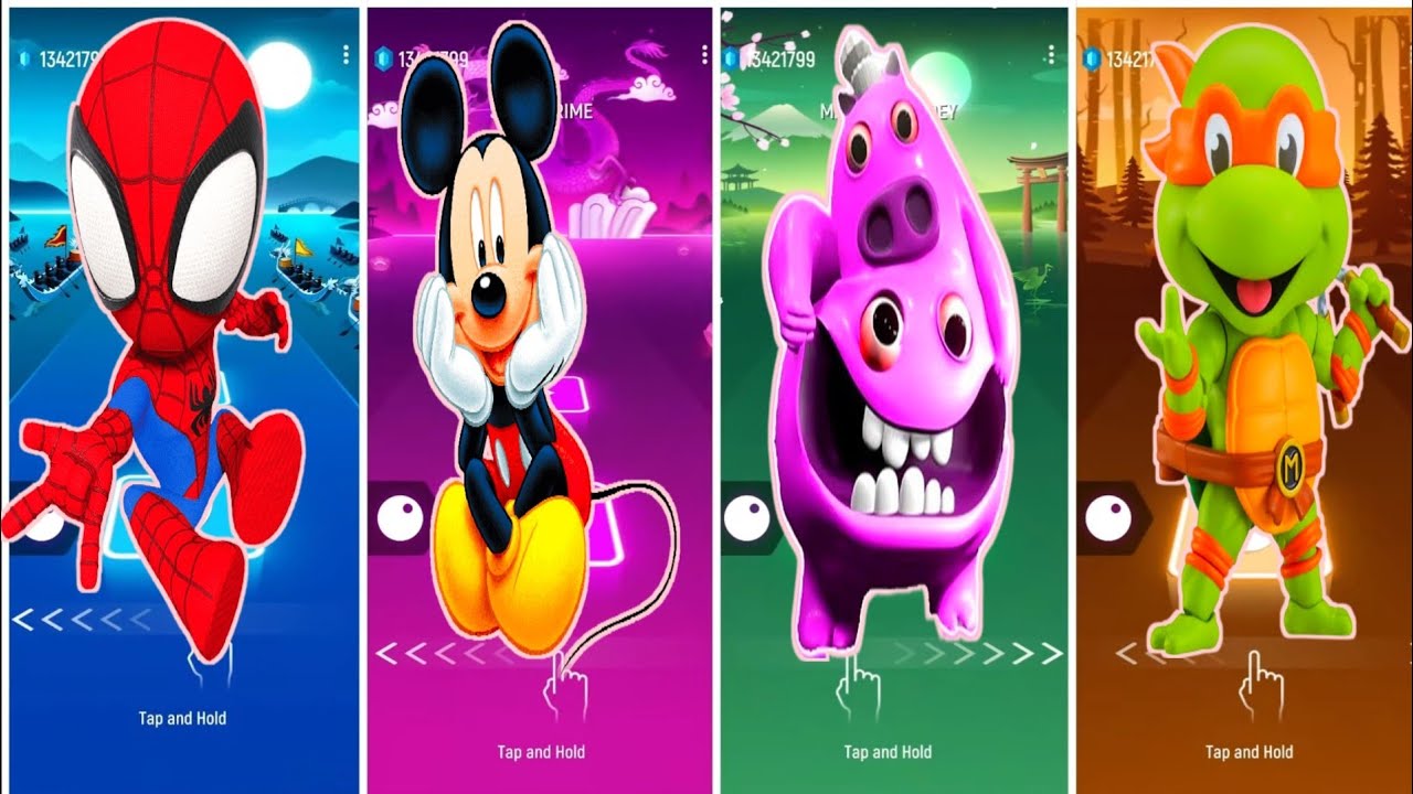 Spider Man Across🆚Mickey Mouse🆚CHEF PIGSTER🆚Teenage Mutant💥Who is best ...