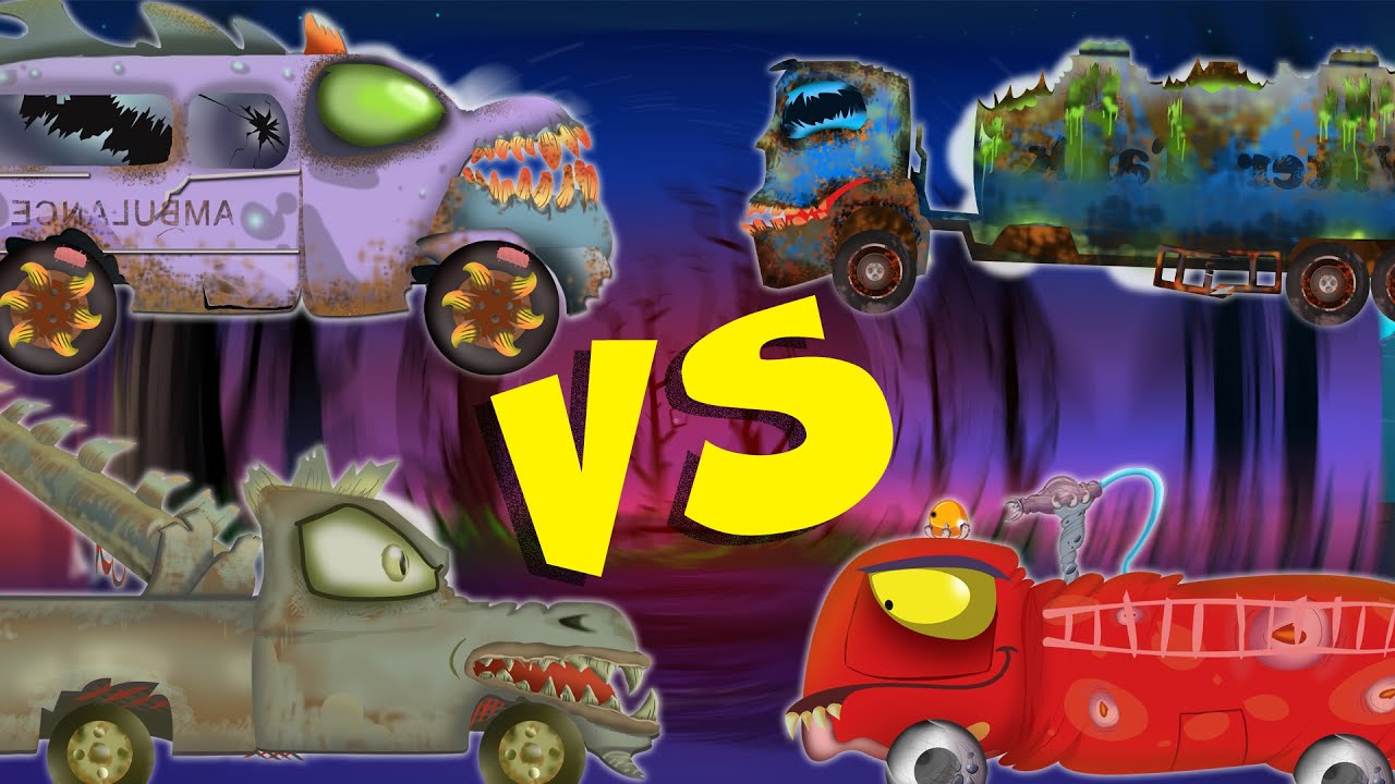 Fire Monster Trucks Scary