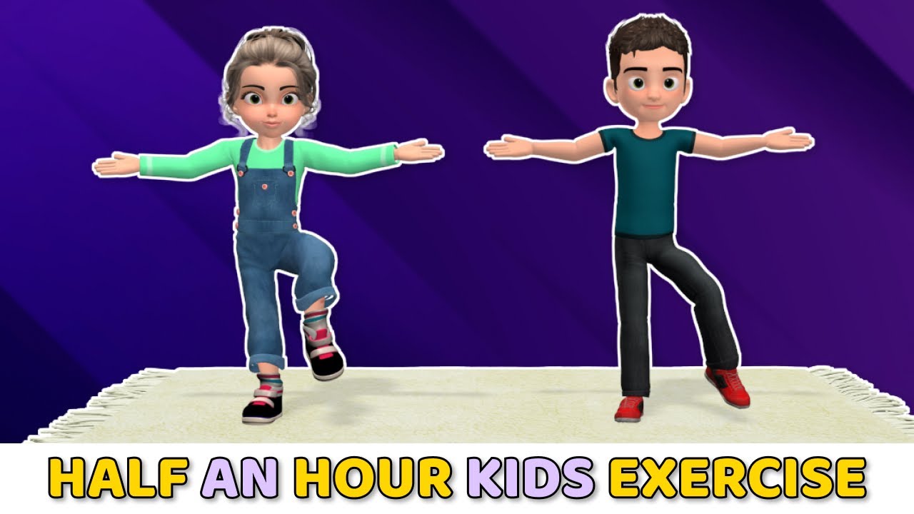 HALF AN HOUR KIDS EXERCISE: BURN CALORIES IN 30 MINUTES! - YouTube