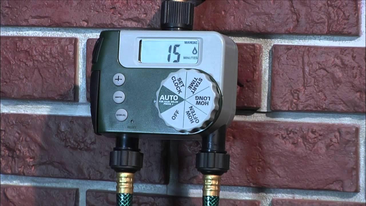 How To Program an Orbit 2 Outlet Hose Faucet Timer - YouTube