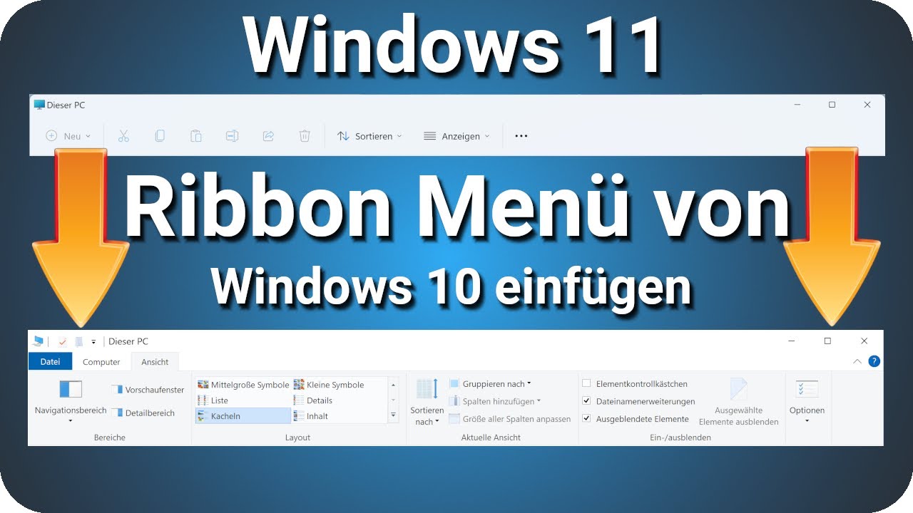Windows 11 Ribbon Menü-Band wiederherstellen - YouTube