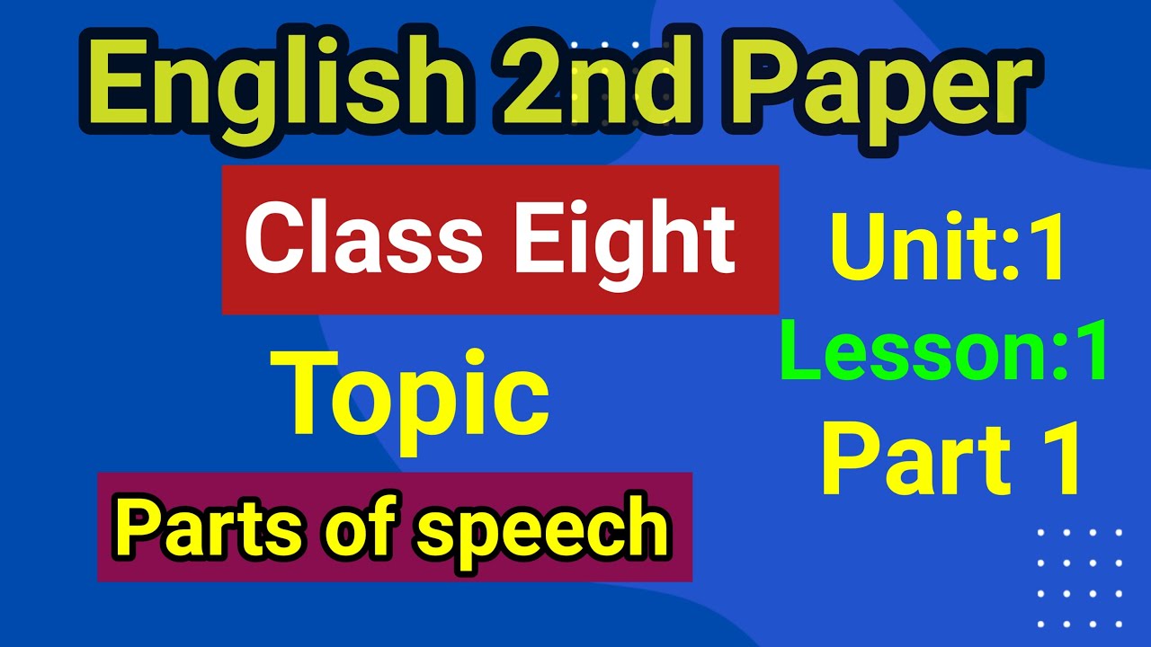 Class 8 English 2nd Paper | Unit: 1 | Lesson: 1 | part- 1 | Topic ...