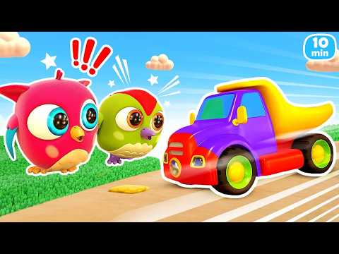 Hop Hop ve Tık Tık damperli kamyonu park etmeye çalışıyorlar. Türkçe çizgi film.