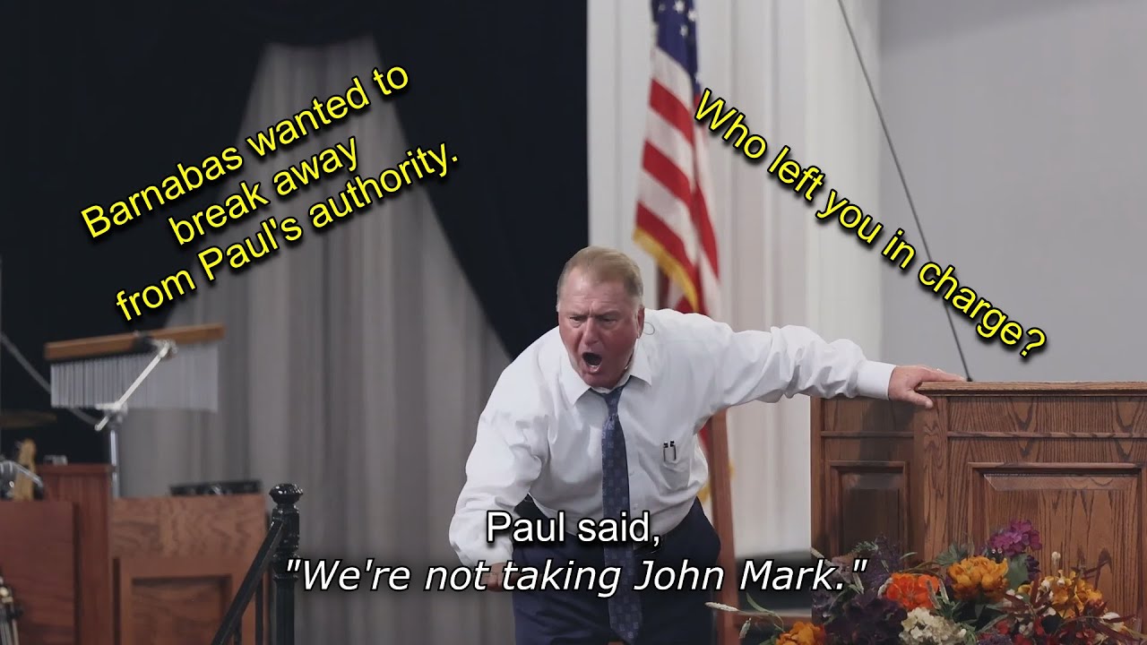 J. Dale Massengale: Barnabas Wanted to Break Away From Paul's Authority ...