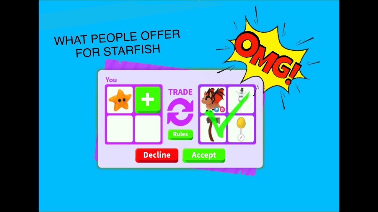 What people trade for a starfish roblox adoptme - YouTube