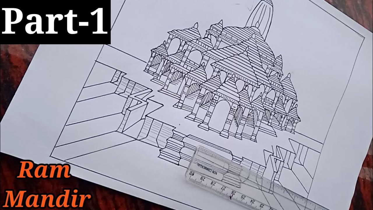Shri Ram Mandir Drawing 🏻, Outline Tutorial😍 || Part-1. - YouTube