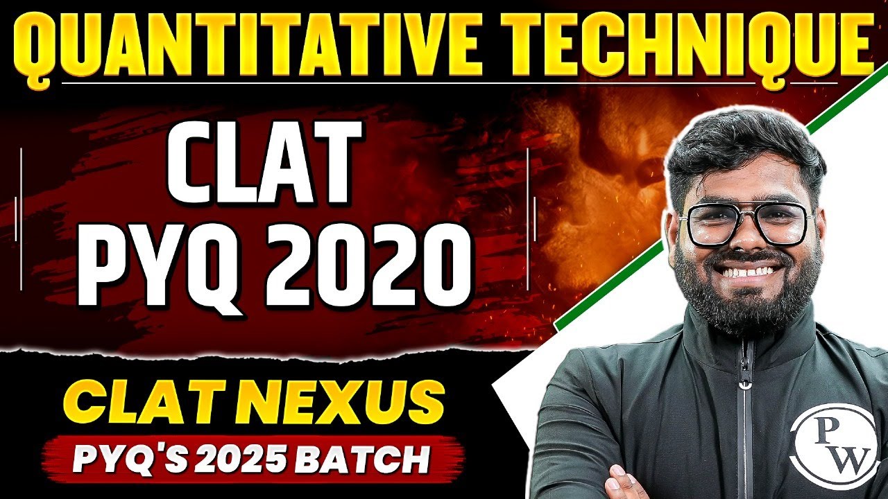 CLAT | Quantitative Technique- PYQ (2020) | CLAT Previous Year Question ...