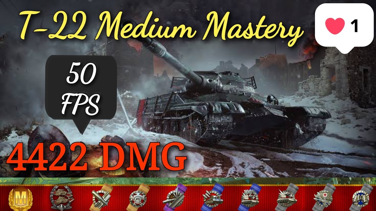 World Of Tanks Blitz[TH] - T-22 Medium Mastery 4422 DMG - YouTube