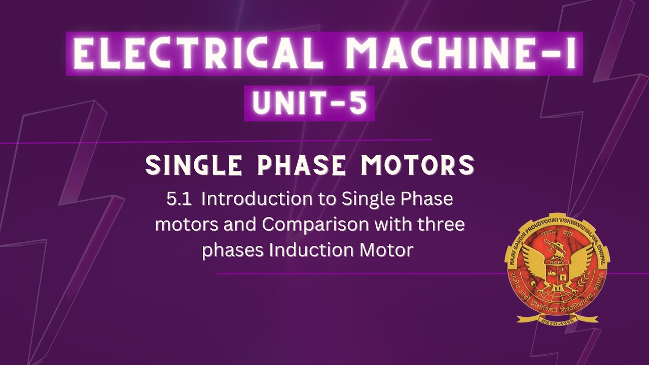 5.1 Introduction to Single Phase motors & Comparison with three phases ...