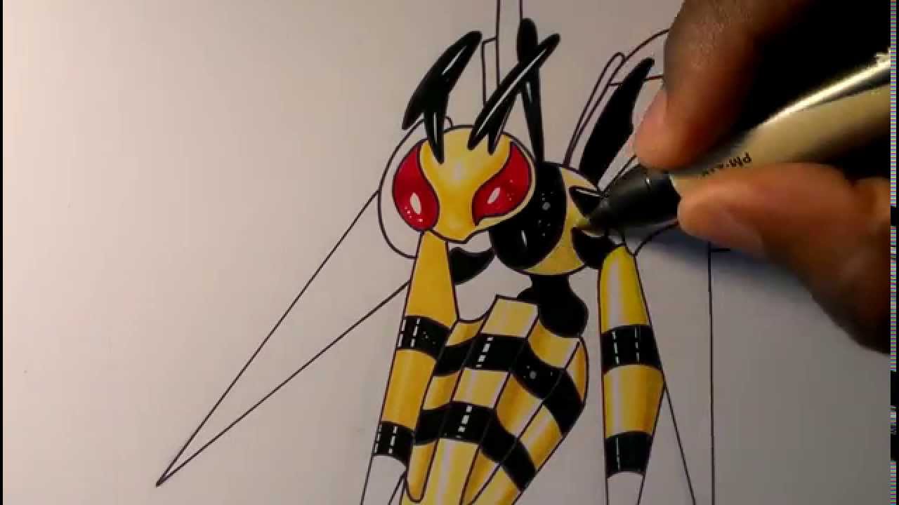 Prismacolor speed draw Mega Beedrill - YouTube