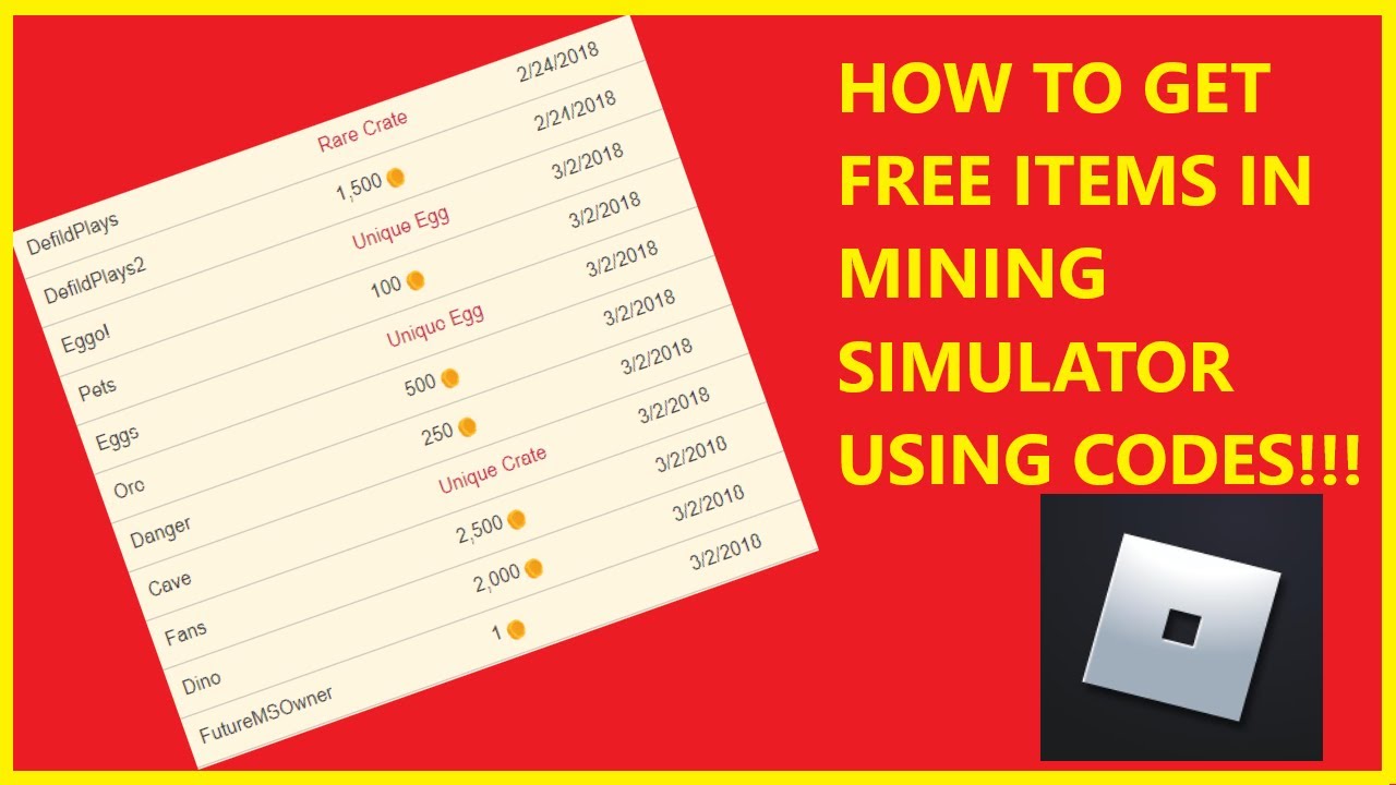 How to get free items in mining simulator using codes | tutorial ...