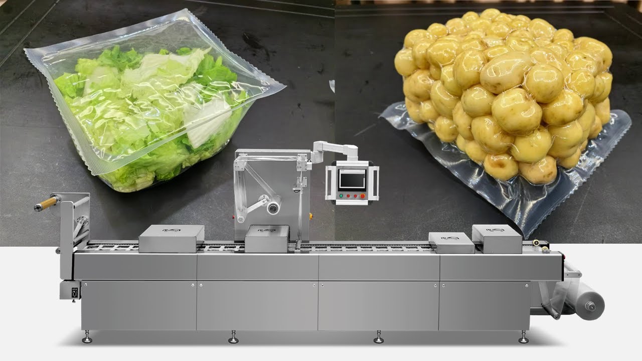 potato Thermoforming packing machine line for vegetables in vacuum # ...
