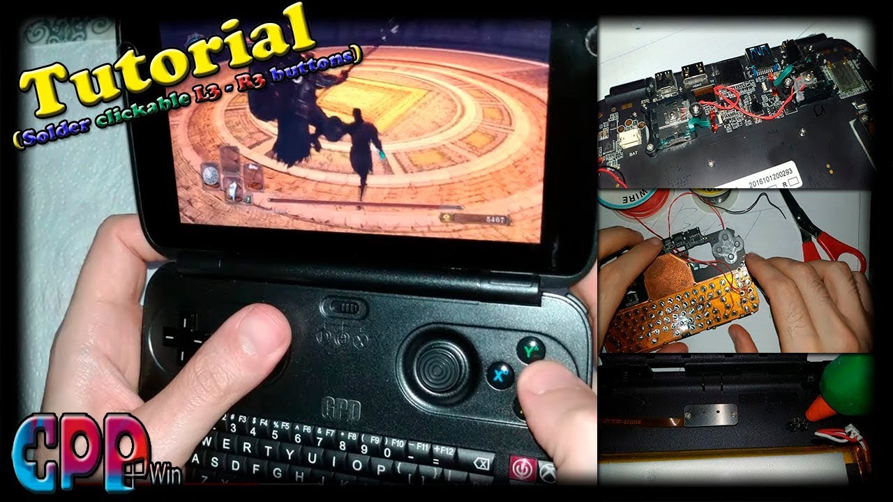 GPD WIN Mod (Tutorial add buttons L3 - R3 clickable) - YouTube