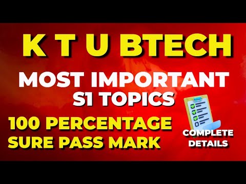 KTU BTECH FIRST YEAR IMPORTANT TOPICS S1| - YouTube