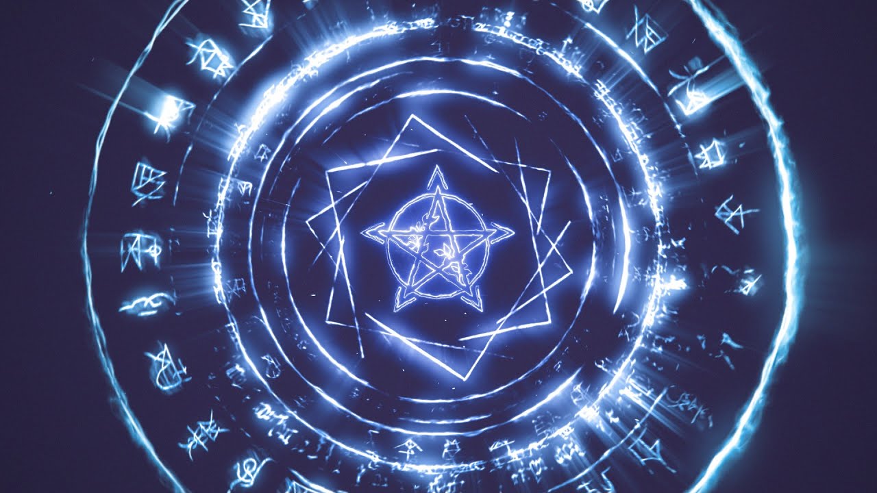 Blue Pentacle Occult Seal Magic Symbols Stream Transition | Magic Witch ...