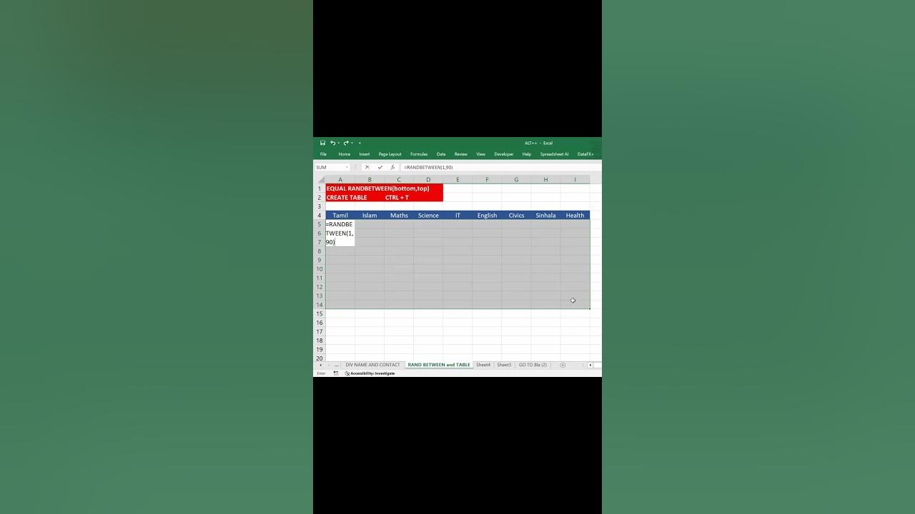 MS Excel - Create table and get records #shorts#shorts#excel #exceltutor #excelfunction # ...