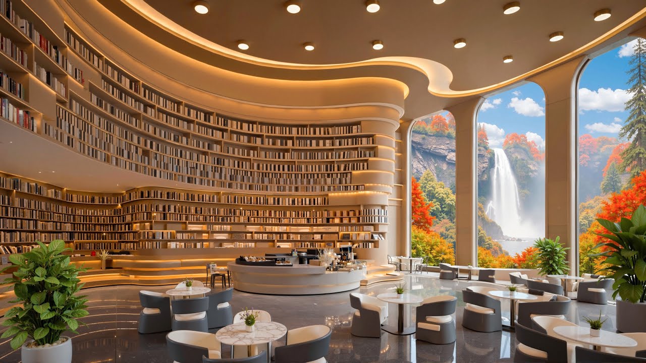 Library Ambience for Study | Tranquil Autumn Jazz & Cozy Ambience for ...