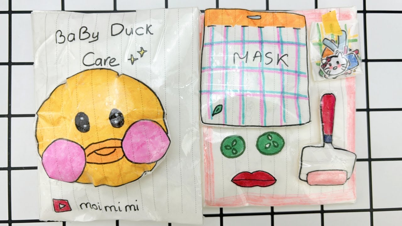 Paper Duck Skincare Makeup Squishy Book Tutorial ASMR - DIY squishy ...