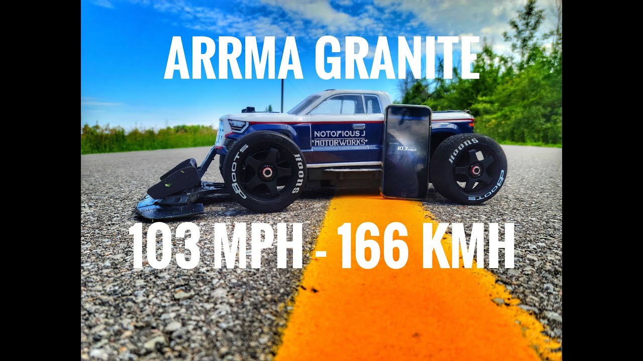 Arrma Granite 103 mph speed pass. - YouTube