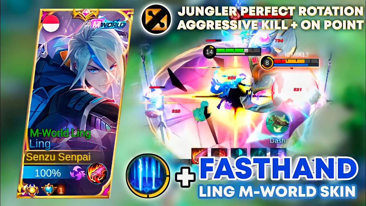 LING M-WORLD SKIN FASTHAND USING ULTIMATE | Aggressive Kills Ling ...