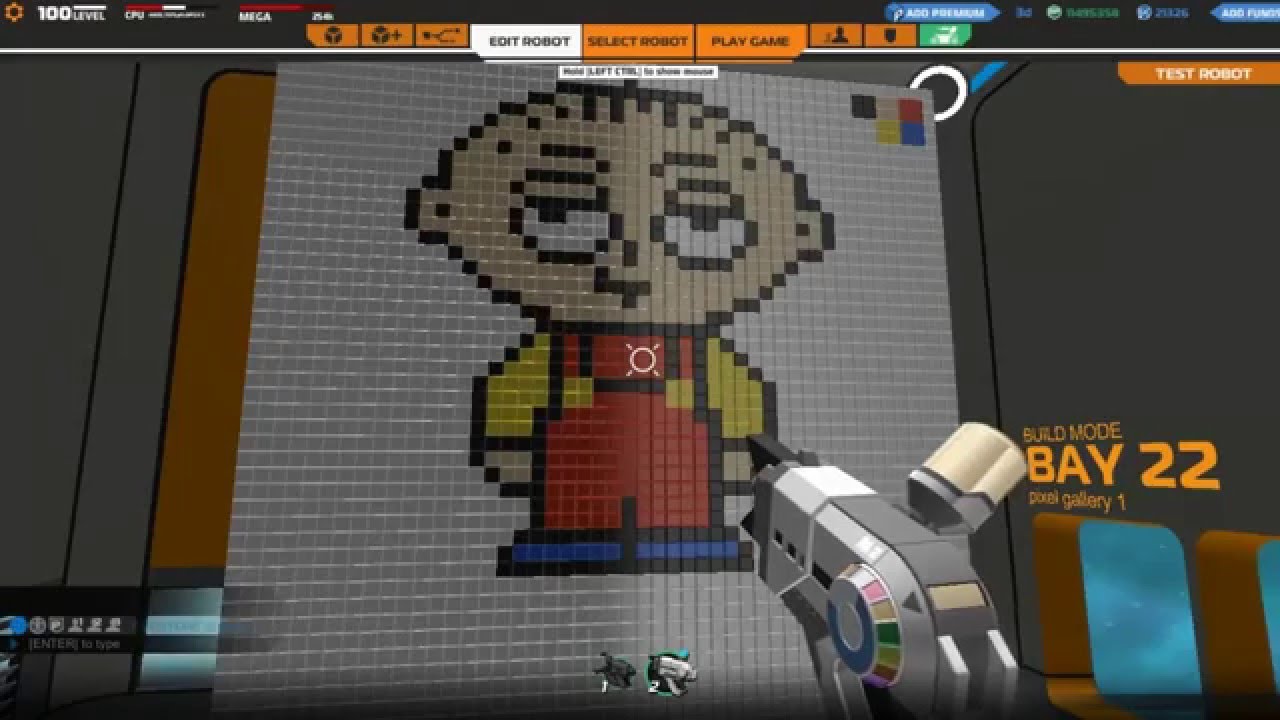 Pixel art in ROBOCRAFT - Patrick and Stewie Griffin - YouTube