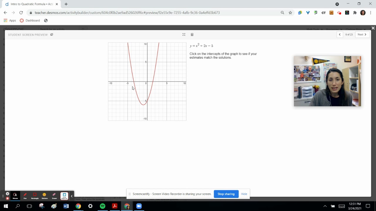 Intro to Quadratic Formula Desmos - YouTube