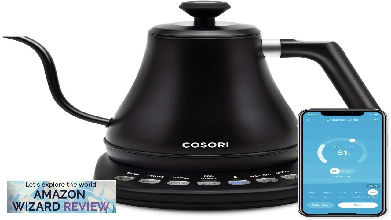 COSORI Electric Gooseneck Kettle Smart Bluetooth with Variable ...