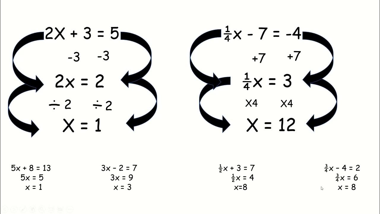 How to solve Algebraic equations 1-3 step problems - YouTube