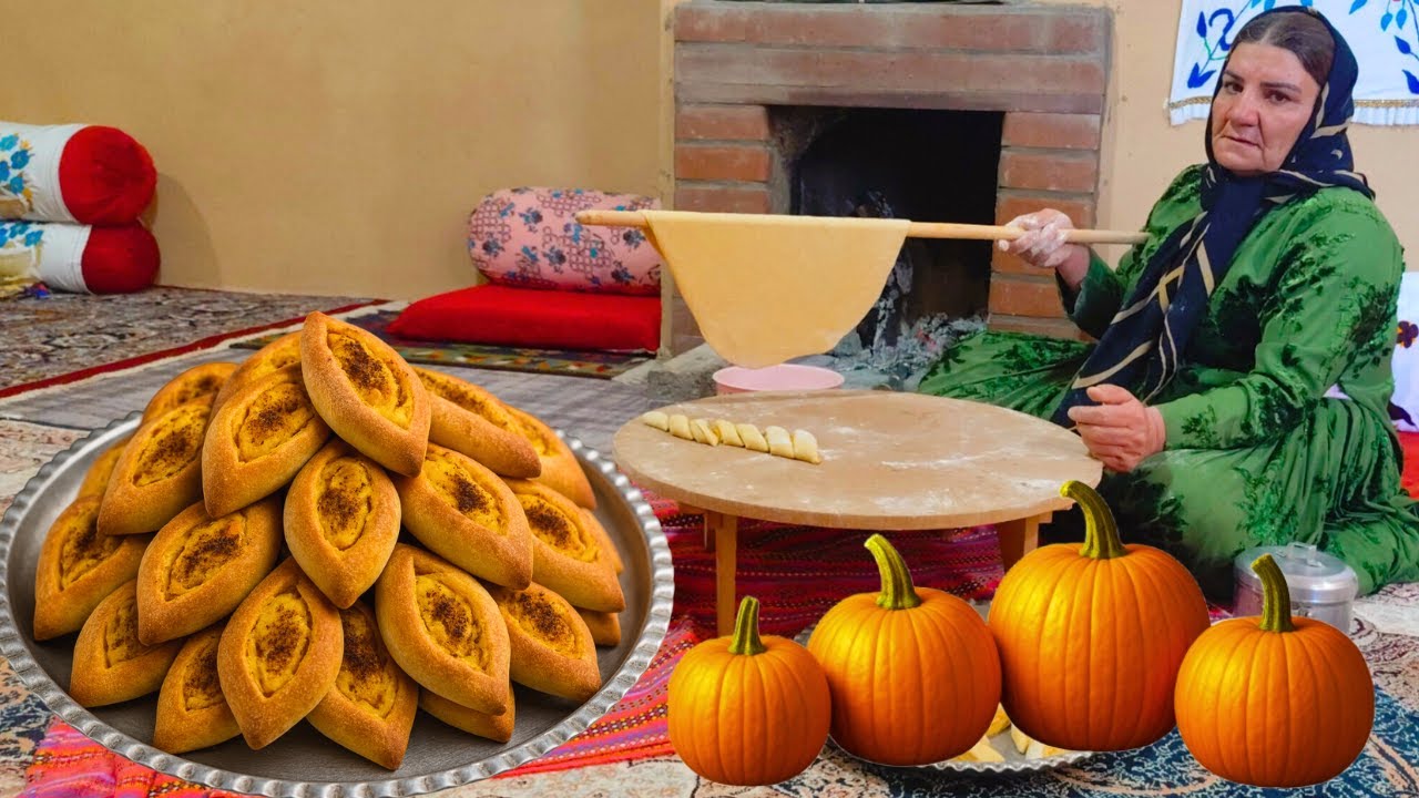 Rural life in northern Iran | Recipe for cinnamon bread with pumpkin ...
