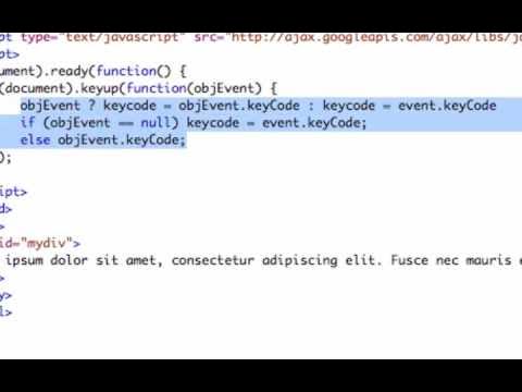 Detecting Key Press in Jquery - YouTube